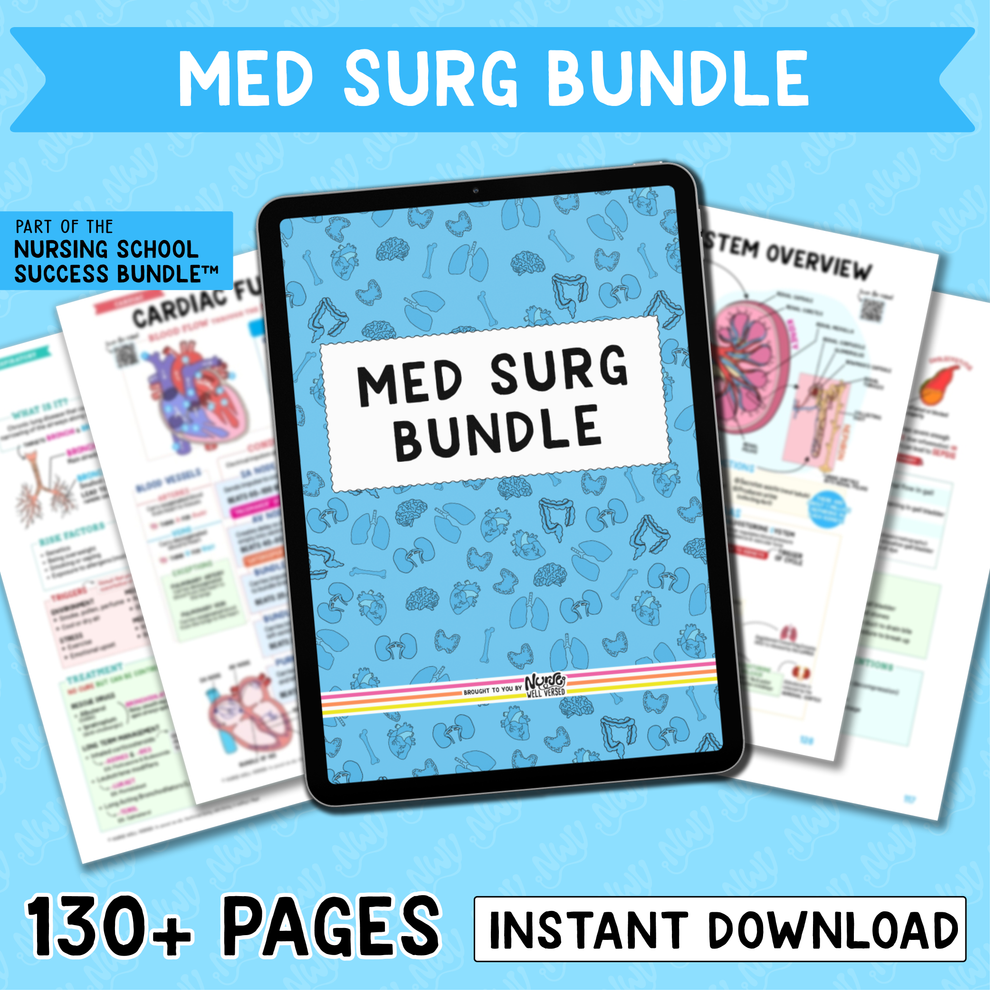 Med Surg Nursing Notes Bundle | E-Book – Nurse Well Versed
